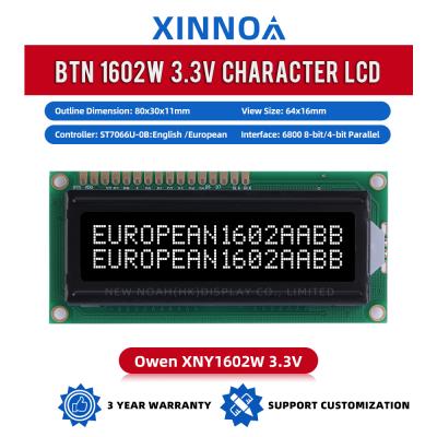 China European 1602W 3.3V 16x2 Character LCD Module ST7066U COB Black Film Display 80x30x11mm for sale