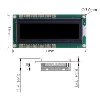 China European 1602W-6 2x16 Character LCD Display Module 80x36mm COB AIP31066L for sale