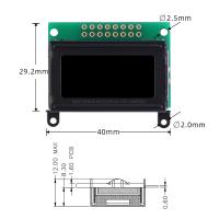 China European DFSTN Black Film 0802C LCD Display 02x08 Characters ST7066U Controller 40x29.2mm for sale