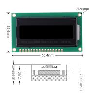 China European 1602Q COB LCD Display Module 65.4x36.6mm ST7066U Controller I2C Adapter for sale