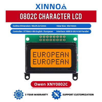 China European Gray Film 0802C Character LCD Display Module 8x2 Ultra Small with Ear Hook Hole 40x29.2mm for sale