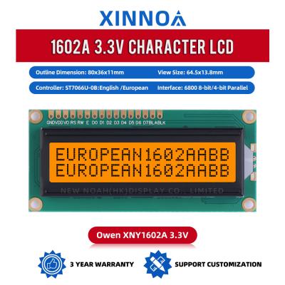 China European Gray Film 1602A 3.3V LCD Display Screen ST7066U Support Scheme Development for sale