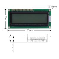 China European 1602W 3.3V LCD Character Display Module ST7066U 80x30mm COB for sale