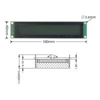 China European 2002K-1 20x2 Character LCD Display Module 180x40x14.5mm ST7066U COB for sale