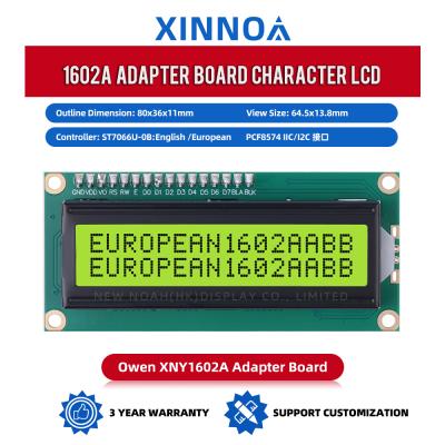 China European 1602A IIC Adapter Board 80x36mm Monochrome LCD Display 16x02 for sale