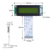 China European 1602A-20-2A 16x2 COB LCD Display Module 53x20x8.1mm FPC75mm Monochrome Screen for sale