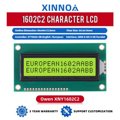 China European Yellow Green 1602C2 Arduino Character LCD Display Module 16x2 ST7066U for sale