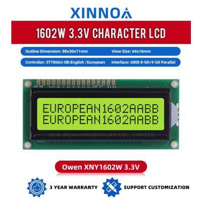 China European 1602W 3.3V STN LCD Display Module 80x30x11mm Yellow Green Film for sale