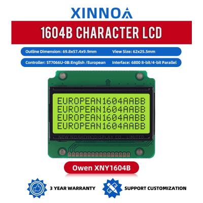China European Yellow Green Film 1604B Character Dot Matrix Screen Multi Language LCD Module for sale