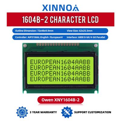 China European 1604B-2 16x04 Character LCD Module COB Yellow Green Display 72x48x9.9mm for sale