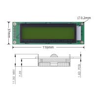 China European 2002A ST7066U COB LCD Display Module 116x37mm Dual Row 20x02 Character Screen for sale