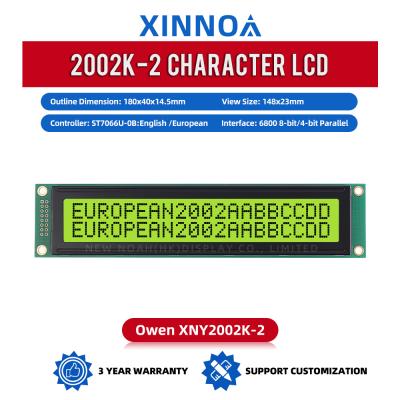 China European Yellow Green Film 2002K-2 Character LCD Module 180x40mm 3.3V/5V ST7066U for sale