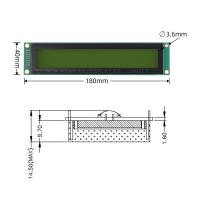 China European Yellow Green Film 2002K-2 Character LCD Module 180x40mm 3.3V/5V ST7066U for sale