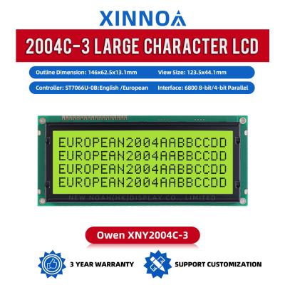 China European Yellow Green 2004C-3 Dot Matrix LCD Module ST7066U 20x4 Large Character Display 146x62.5mm for sale