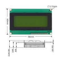 China European 2004K 20x4 COB LCD Module 98x60x13.4mm Yellow Green Display for sale