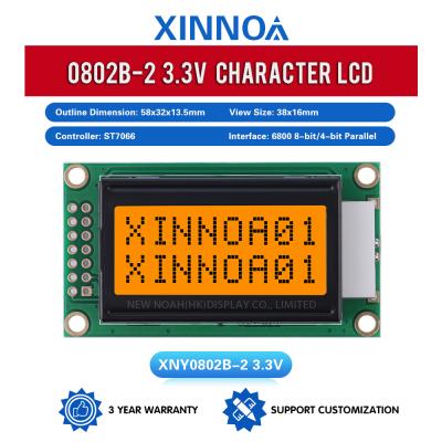 China 0802B-2 3.3V Character LCD Module 8x2 Display 58x32mm ST7066 Controller 14 PIN for sale