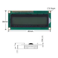 China 1601A Character LCD Module 16x1 80x36mm ST7066 Controller High Brightness Display for sale