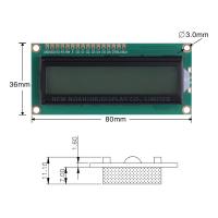 China 1602A 16x2 Character LCD Module 80x36mm COB ST7066 1.5 Inch 16 Pin for sale
