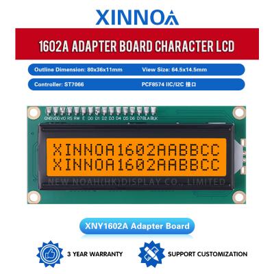 China 1602A IIC Adapter Board 16x2 LCD Display Module ST7066 Controller 80x36mm for sale