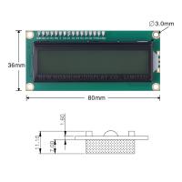 China 1602A IIC Adapter Board 16x2 LCD Display Module ST7066 Controller 80x36mm for sale