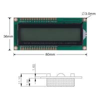 China Gray Film 1602A-13 Character LCD Module 16x2 COB Display 80x36mm ST7066U for sale