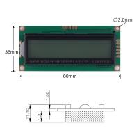 China 1602A-19 Character LCD Module 16x2 Display 80x36x11.1mm COB 6 Pin Backlit LCD Screen for sale
