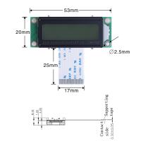China 1602A-20-1A 16x2 Character LCD Display Module 53x20x8.1mm ST7066U Controller COB for sale