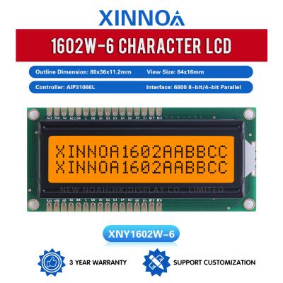 China 1602W-6 LCD Character Screen 16x2 COB Display AIP31066L Controller 80x36x11.2mm for sale