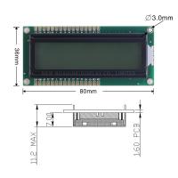 China 1602W-6 LCD Character Screen 16x2 COB Display AIP31066L Controller 80x36x11.2mm for sale