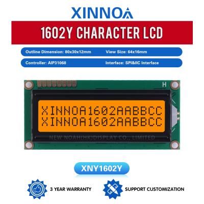 China 1602Y Serial Port LCD Display Screen 16x2 SPI Interface AIP31068 Backlit 80x30x12mm for sale