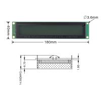 China Gray Film 2002K-1 LCD Display 20x2 ST7066U Controller 180x40x14.5mm Customizable for sale