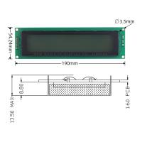 China Gray Film 4004A2 LED LCD Module 4x40 190x54mm 16PIN Interface ST7066U Display Screen for sale