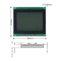 China Owen 12864C-3 128x64 COB LCD Module 78x70mm SBN0064 Controller 20PIN Parallel Port for sale