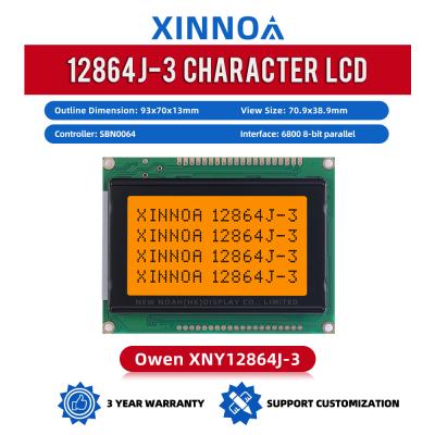 China Owen 12864J-3 Graphic LCD Display Module 128x64 STN COB 5V SBN0064 Parallel 93x70x13mm for sale