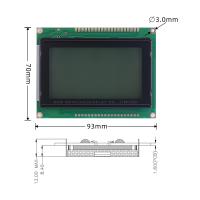 China Owen 12864J-3 Graphic LCD Display Module 128x64 STN COB 5V SBN0064 Parallel 93x70x13mm for sale
