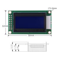 China Persian Blue Film 0802B Character LCD Screen Original ST7066 Chip LCM Display Module for sale