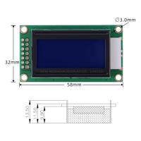 China Persian 0802B-2 8x2 Character LCD Display Module 58x32x13.5mm COB ST7066 for sale