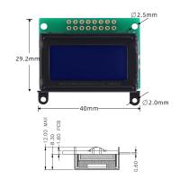 China Persian Blue Film White Letters 0802C Dot Matrix Screen Ultra Small Module LCM for sale