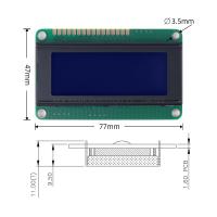 China Persian Blue Film White Letters 2004D Font Screen ST7066U Single Row Interface Module for sale