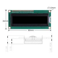 China Persian 1602A 16x02 Character LCD Module COB ST7066 80x36x11mm Customizable for sale