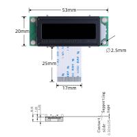 China Persian 1602A-20-1A 16x2 Character LCD Display Module 5V ST7066U 53x20x8.1mm for sale