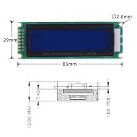 China Russian Blue Film 0801A Character Display Screen 14 PIN ST7066U LCM Display Module 85x29mm for sale