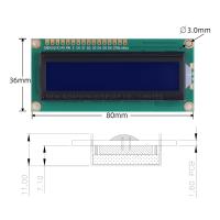 China Russian 1602A 3.3V LCD Display Module 16x02 80x36x11mm COB ST7066U Customizable for sale