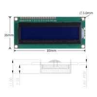 China Russian Blue Film White Letters 1602A Character Display Screen ST7066 Multi Language Module COB LCD Module for sale