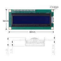 China Russian Blue Film White Letters 1602A IIC Adapter Board Multiple Languages Character Display Screen for sale