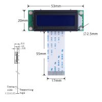 China Russian 1602A-20-2A Character LCD Screen 53x20x8.1mm FPC75mm Industrial Grade Display for sale