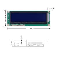 China Russian 1602B Blue Film White Letters LCD Display Module 122x43.69mm ST7066U for sale