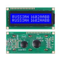 China Russian Blue Film White Letters 1602B REV.C Side Backlight Multiple Font Character Screen LCD Module for sale