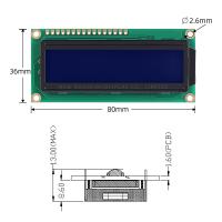 China Russian Blue Film White Letters 1602B REV.C Side Backlight Multiple Font Character Screen LCD Module for sale