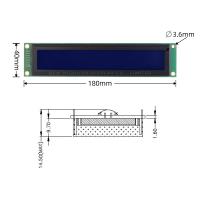 China Russian 2002K-1 ST7066U COB LCD Display Module 180x40x14.5mm LED Backlit White Letters for sale